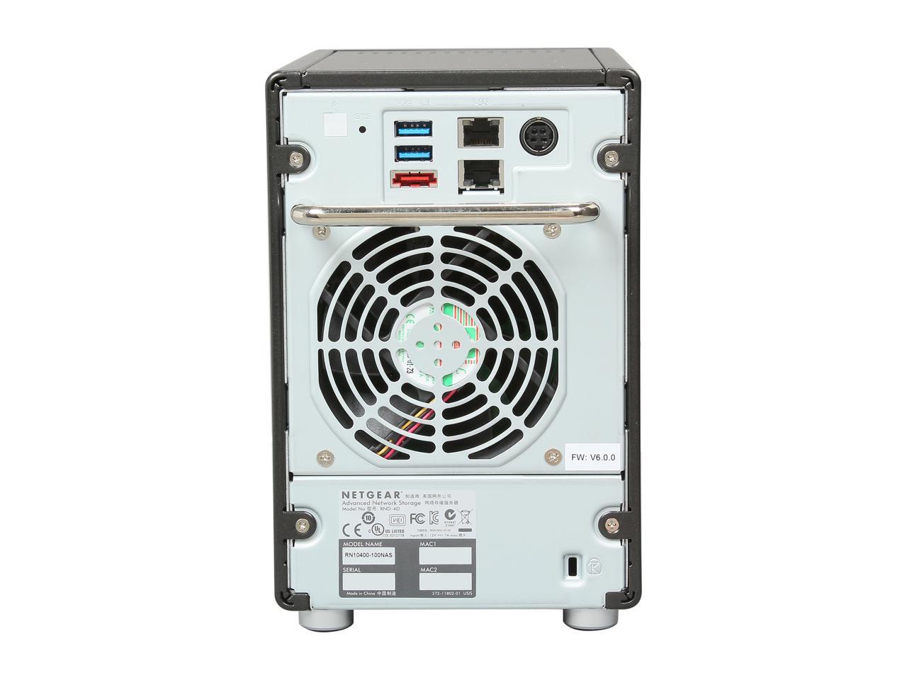 NETGEAR ReadyNAS 104 4-Bay Network Attached Storage Diskless (RN10400 ...