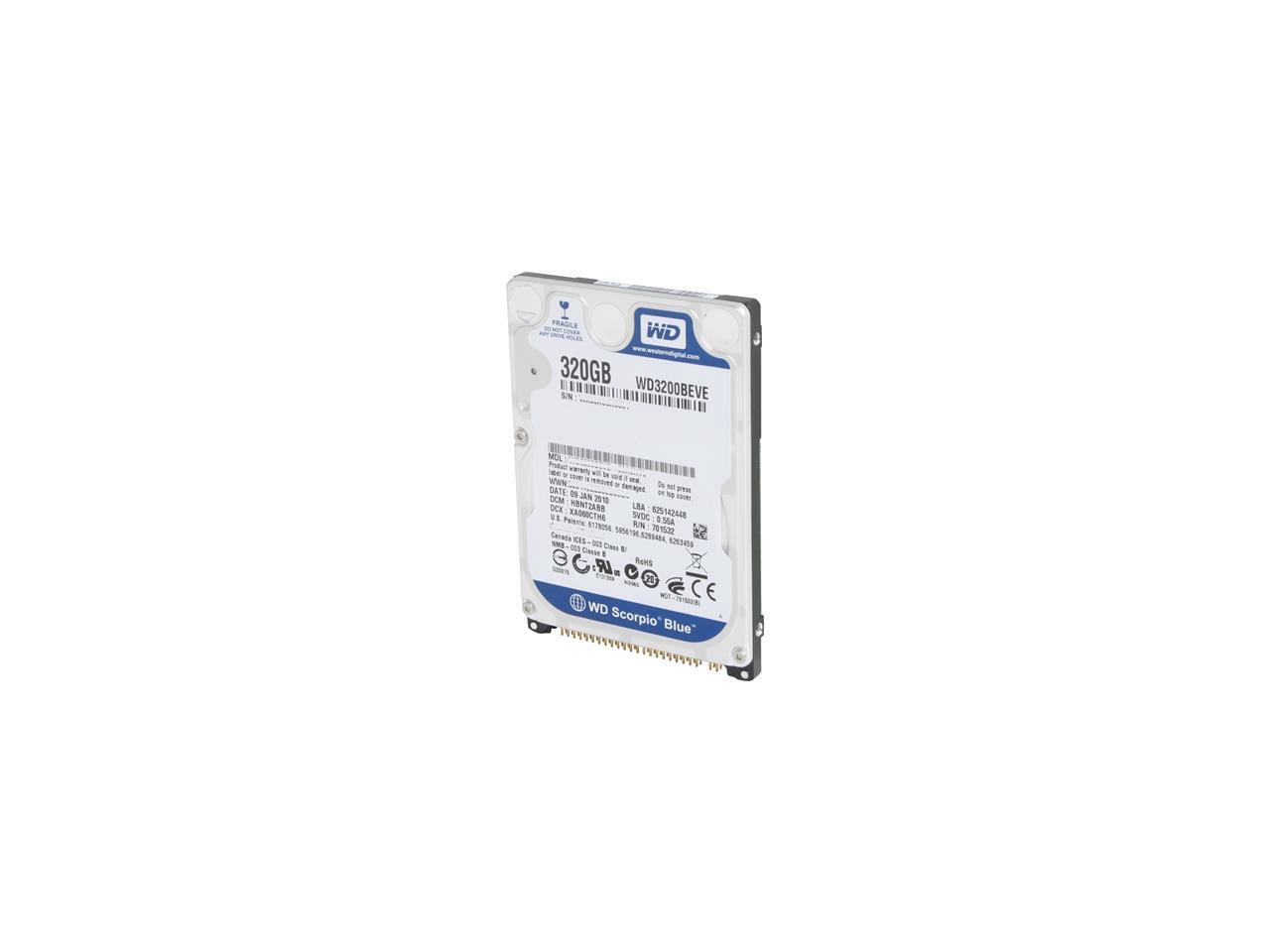 WD Scorpio Blue WD3200BEVERTL 320GB 5400 RPM 8MB Cache IDE Ultra ATA100 / ATA-6 2.5" Internal ...