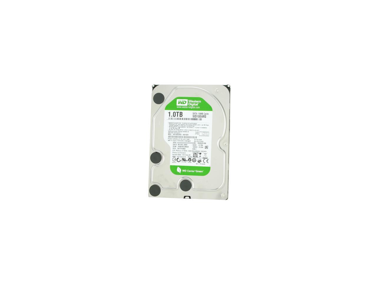 Western Digital WD Green WD10EARS-20PK 1TB 5400 RPM 64MB Cache SATA 3 ...