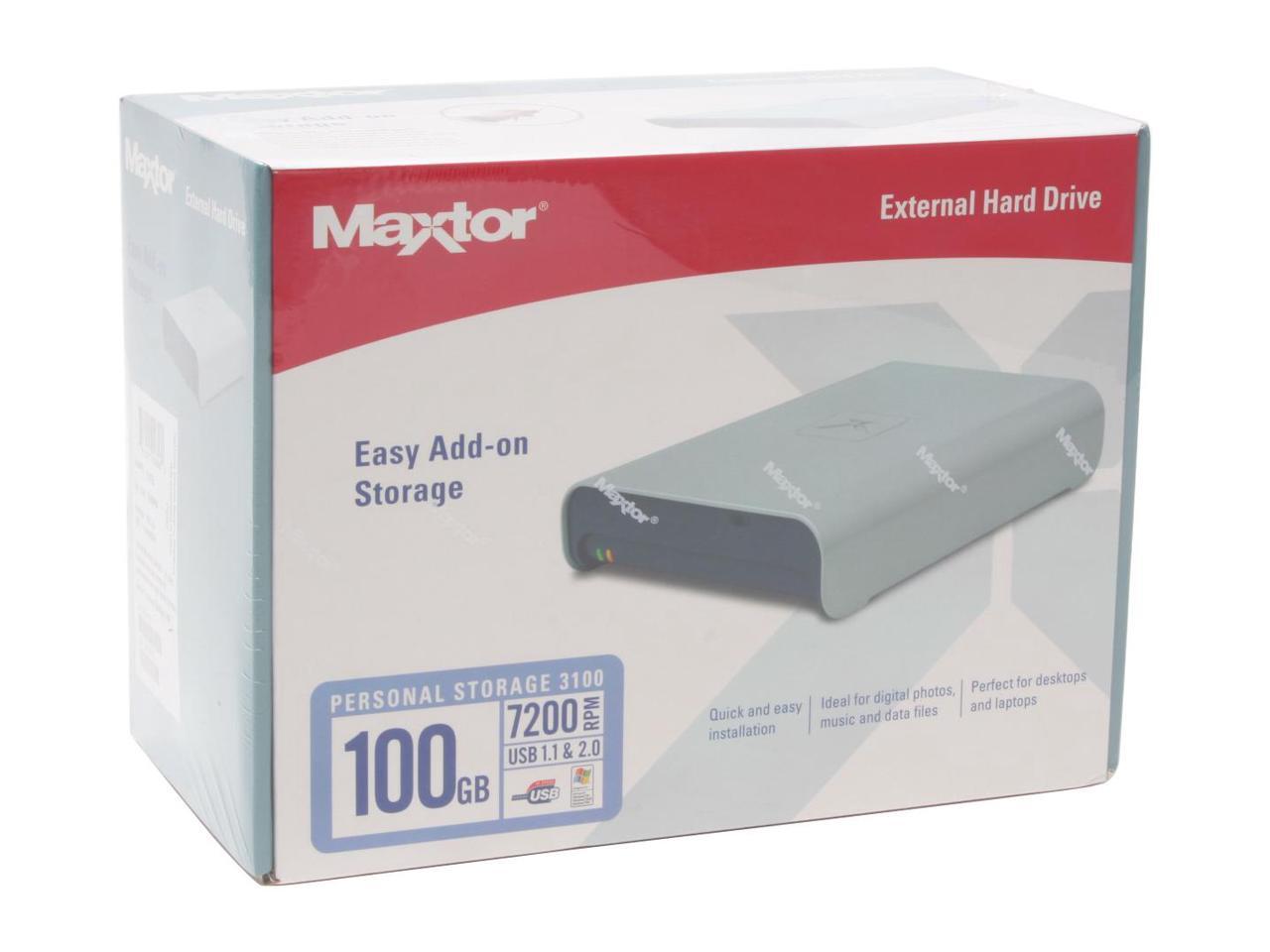 Maxtor Personal Storage 3100 100GB USB 2.0 3.5" External Hard Drive ...