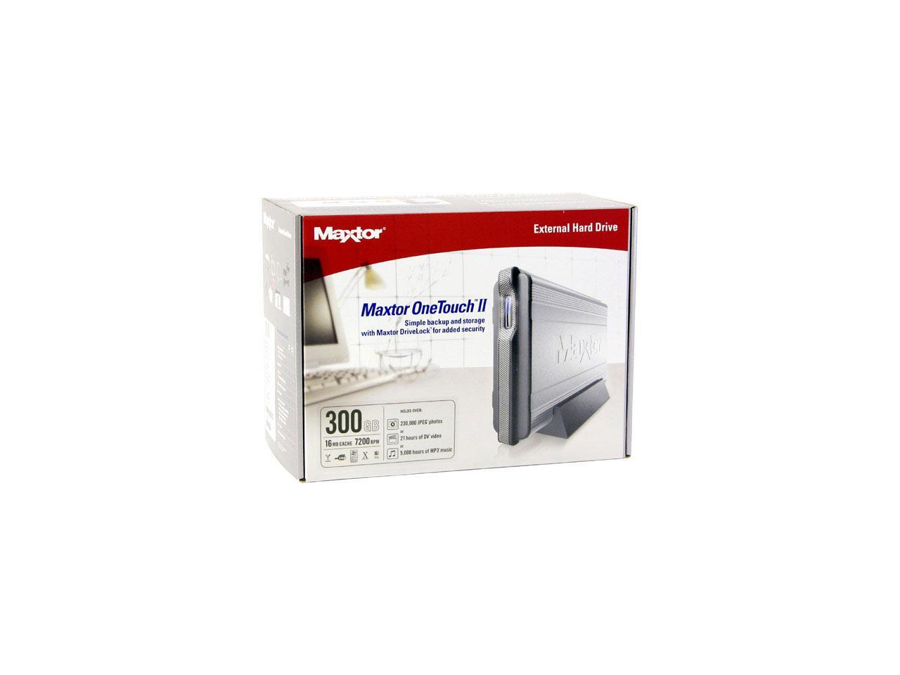 Maxtor OneTouch II 300GB USB 2.0 / Firewire400 3.5" External Hard Drive ...