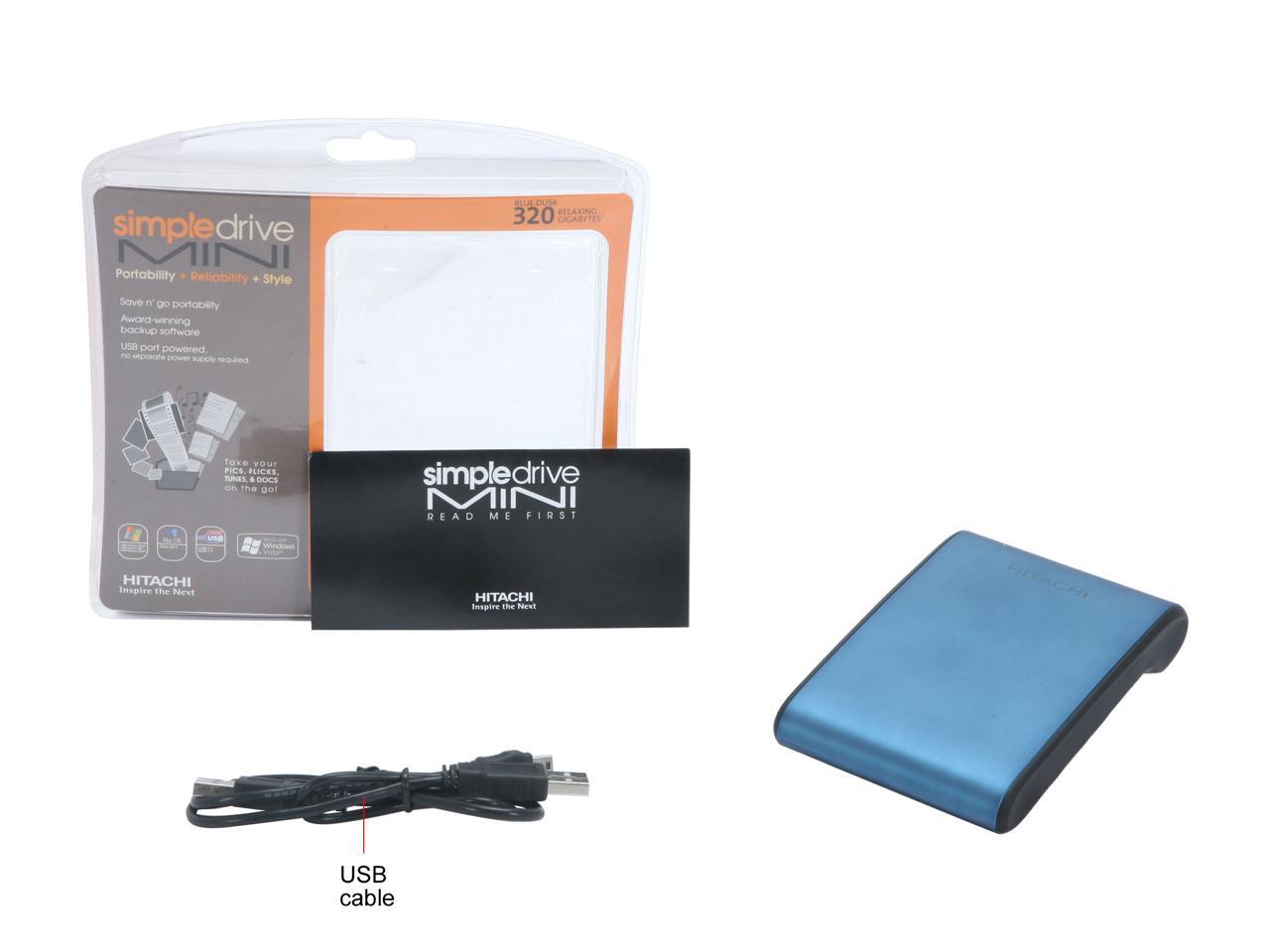 Hitachi GST SimpleDrive Mini 320GB USB 2.0 2.5" External Hard Drive ...