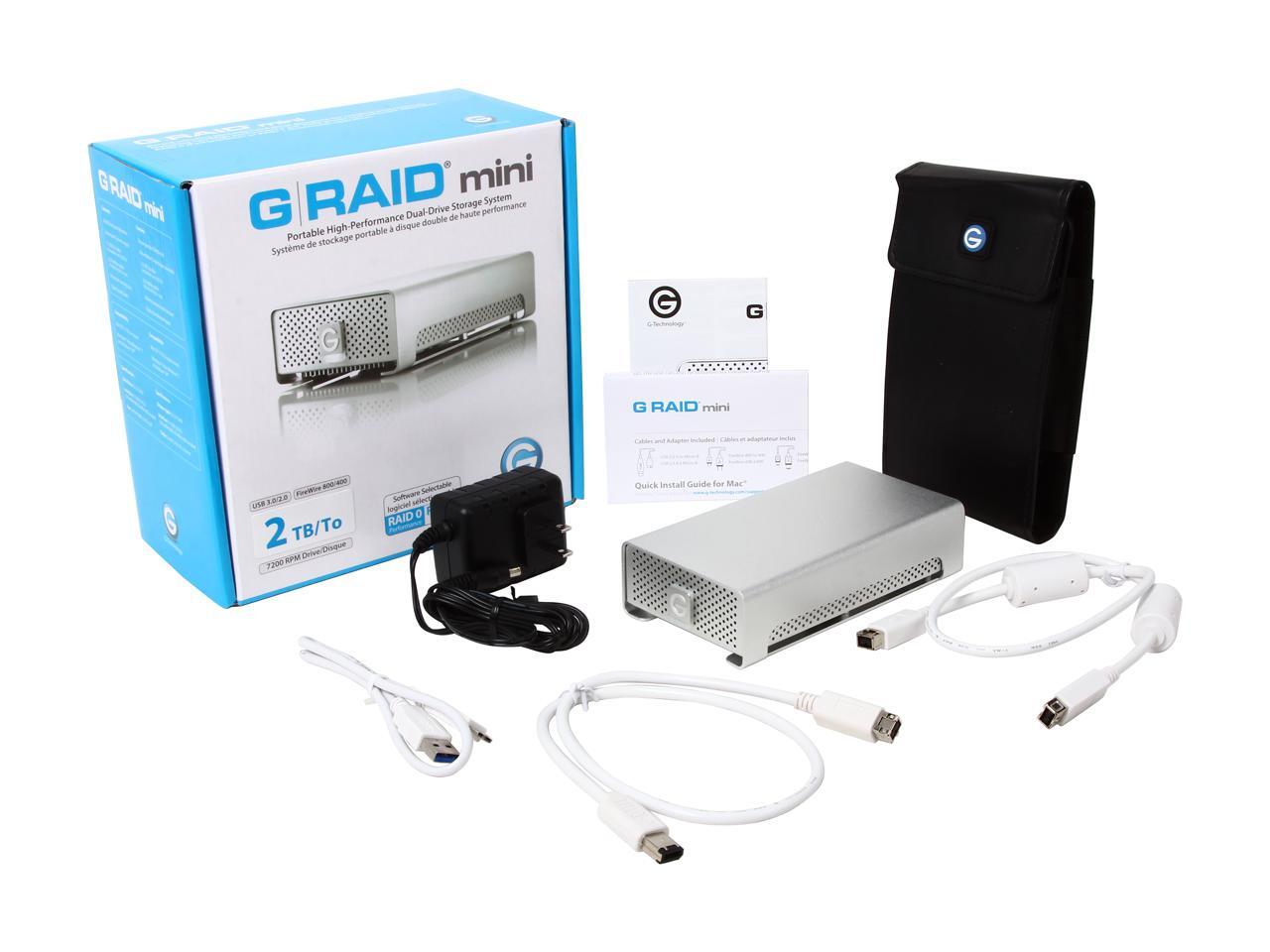 G-Technology G-RAID mini 2TB 7200 RPM USB 3.0 / 2 x FireWire 800 Dual ...