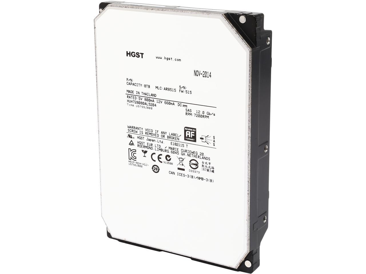 HGST Ultrastar He8 HUH728080AL5204 (0F23657) 8TB 7200 RPM 128MB Cache ...