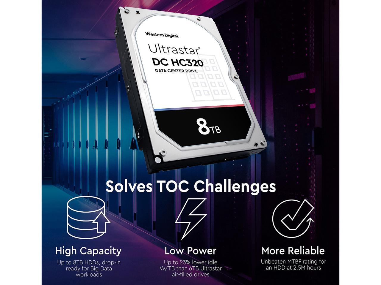 HGST Ultrastar DC HC320 0B36404 8TB 7200 RPM 256MB Cache SATA 6.0Gb/s 3 ...