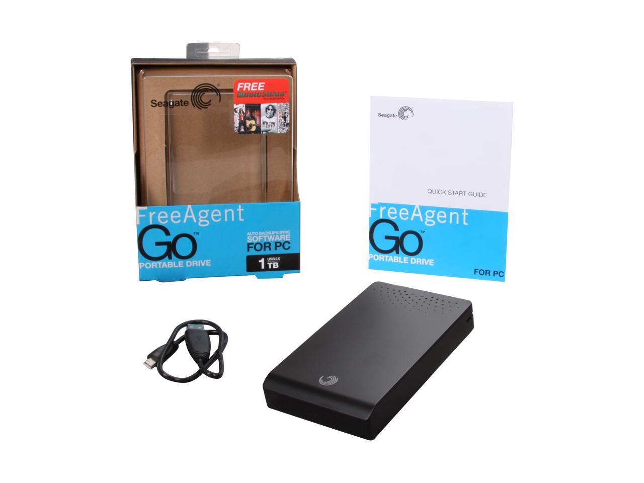 Open Box: Seagate FreeAgent Go 1TB USB 2.0 External Hard Drive Tuxedo ...