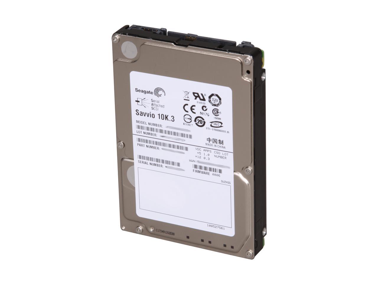 Seagate Savvio 10K.3 ST9300603SS 300GB 10000 RPM 16MB Cache SAS 6Gb/s 2 ...