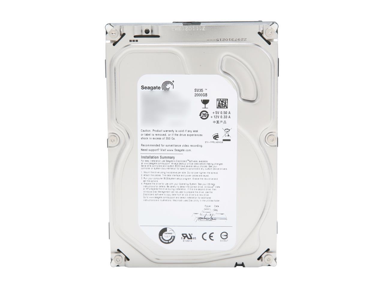 Open Box: Seagate SV35 Series ST2000VX002 2TB 5900 RPM 64MB Cache SATA ...