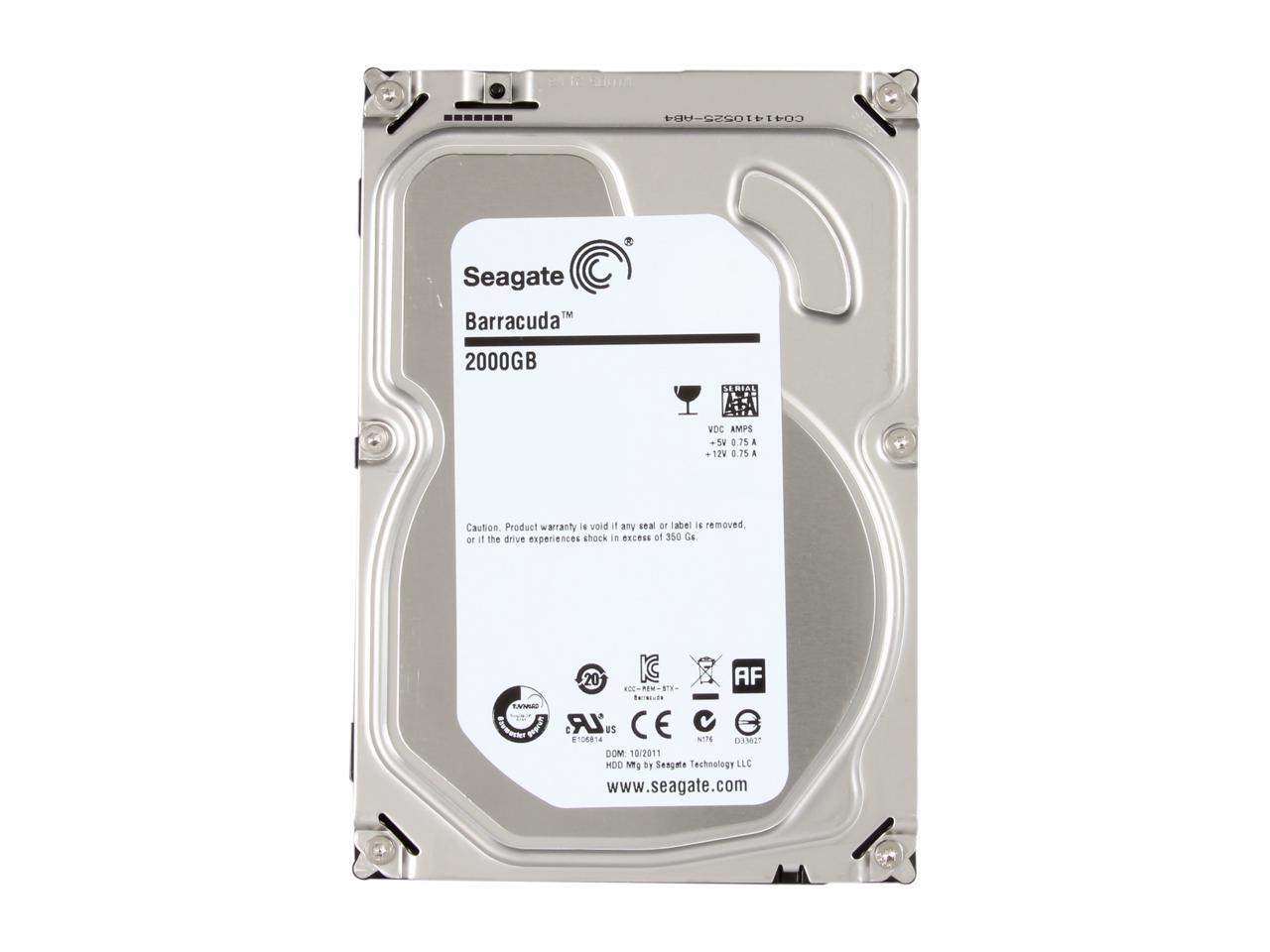 Seagate BarraCuda ST2000DM001 2TB 7200 RPM 64MB Cache SATA 6.0Gb/s 3.5 ...