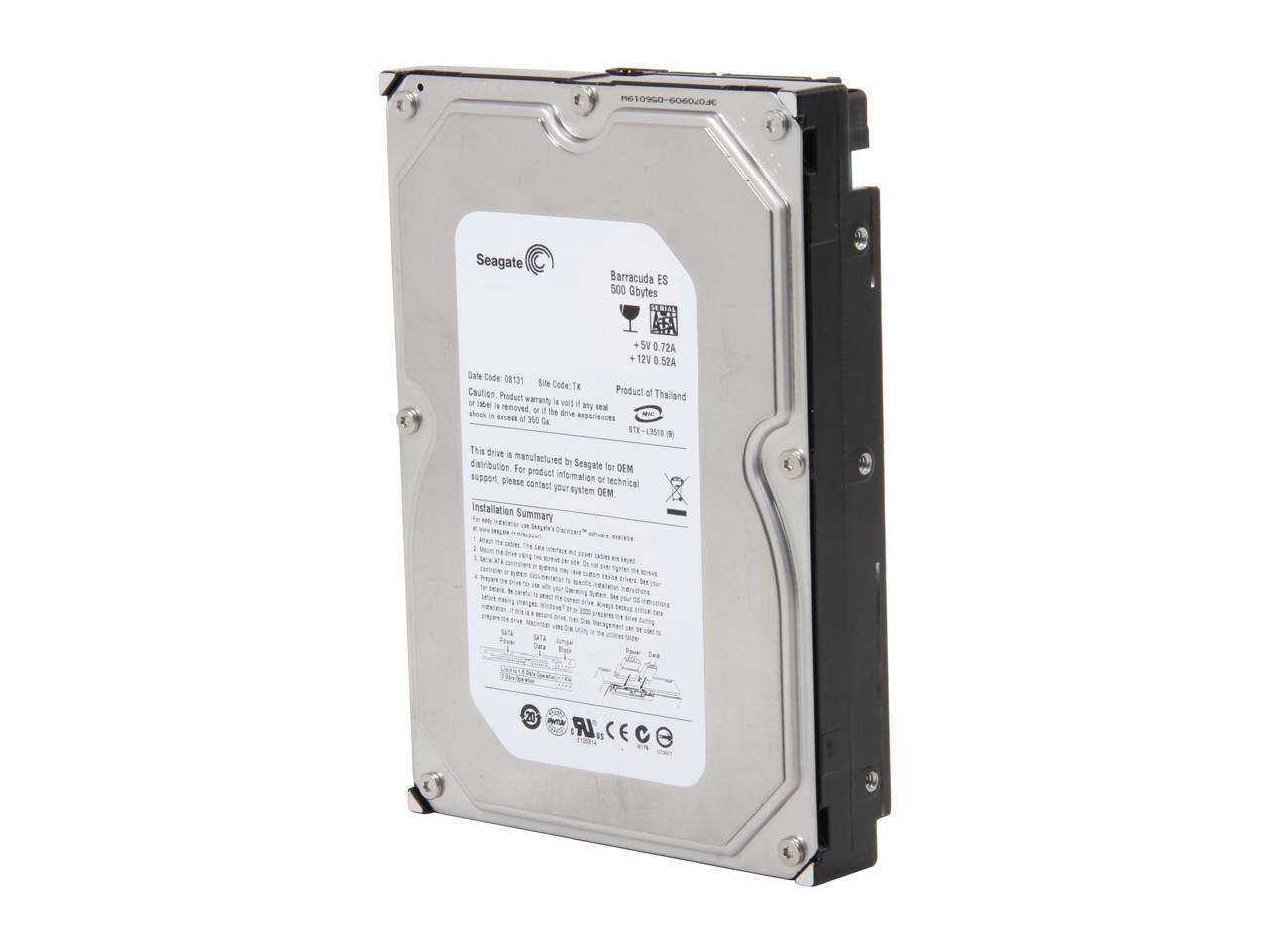 Refurbished: Seagate BarraCuda ES ST3500630NS 500GB 7200 RPM 16MB Cache ...