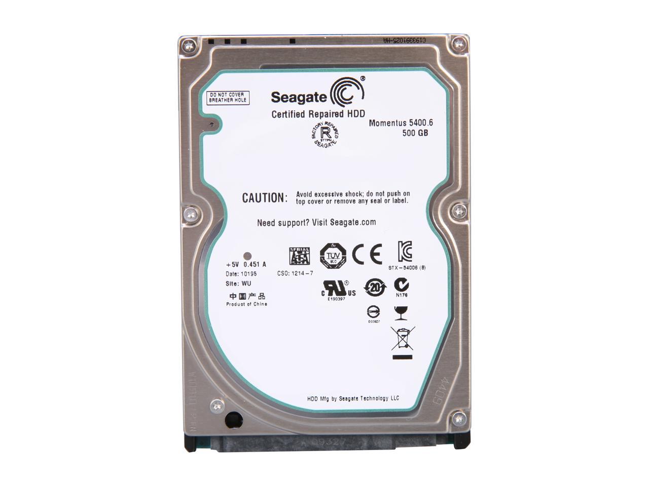 Refurbished: Seagate Momentus 5400.6 ST9500325AS 500GB 5400 RPM 8MB ...