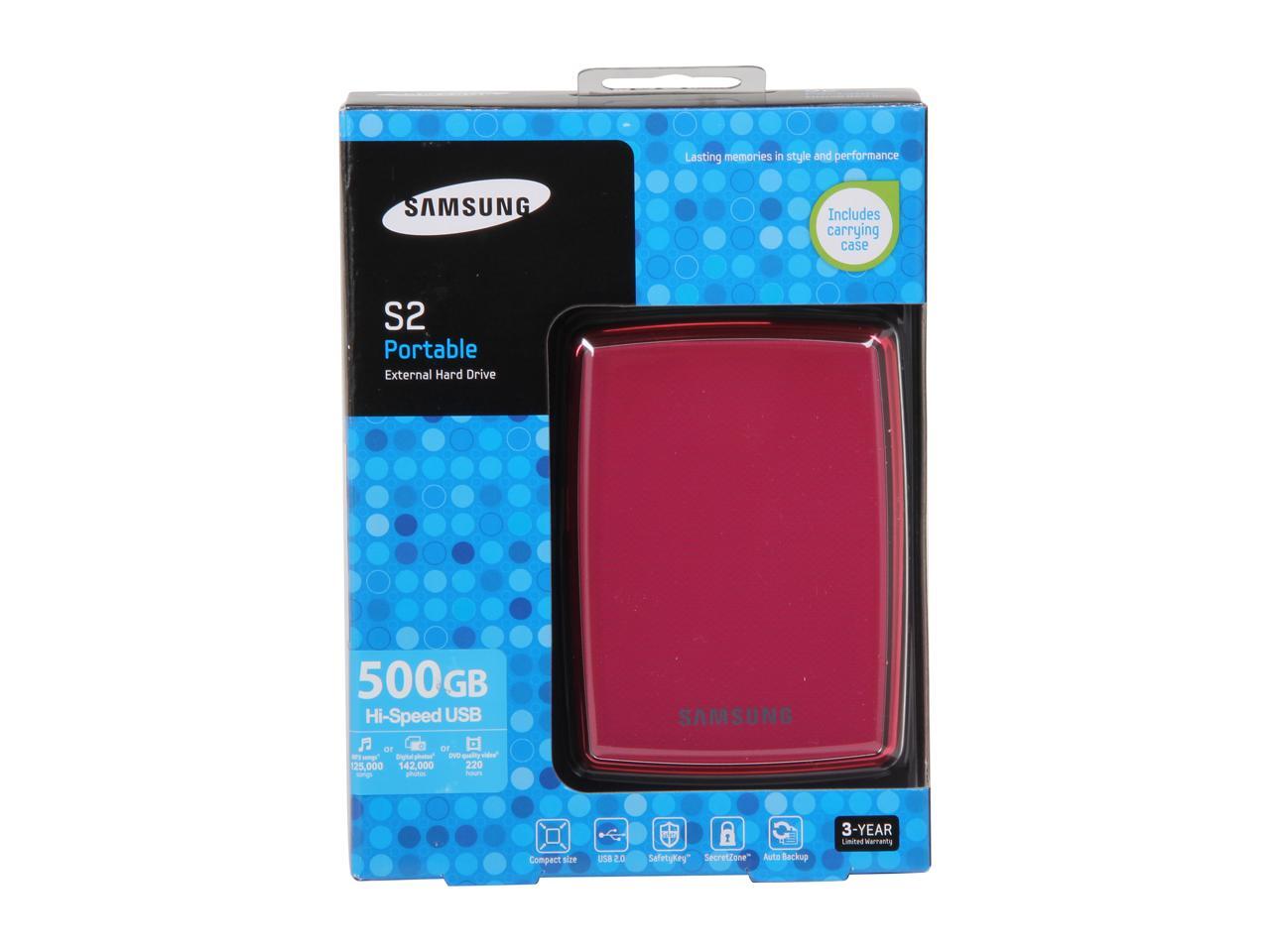 SAMSUNG S2 Portable 500GB USB 2.0 2.5" External Hard Drive Pink ...
