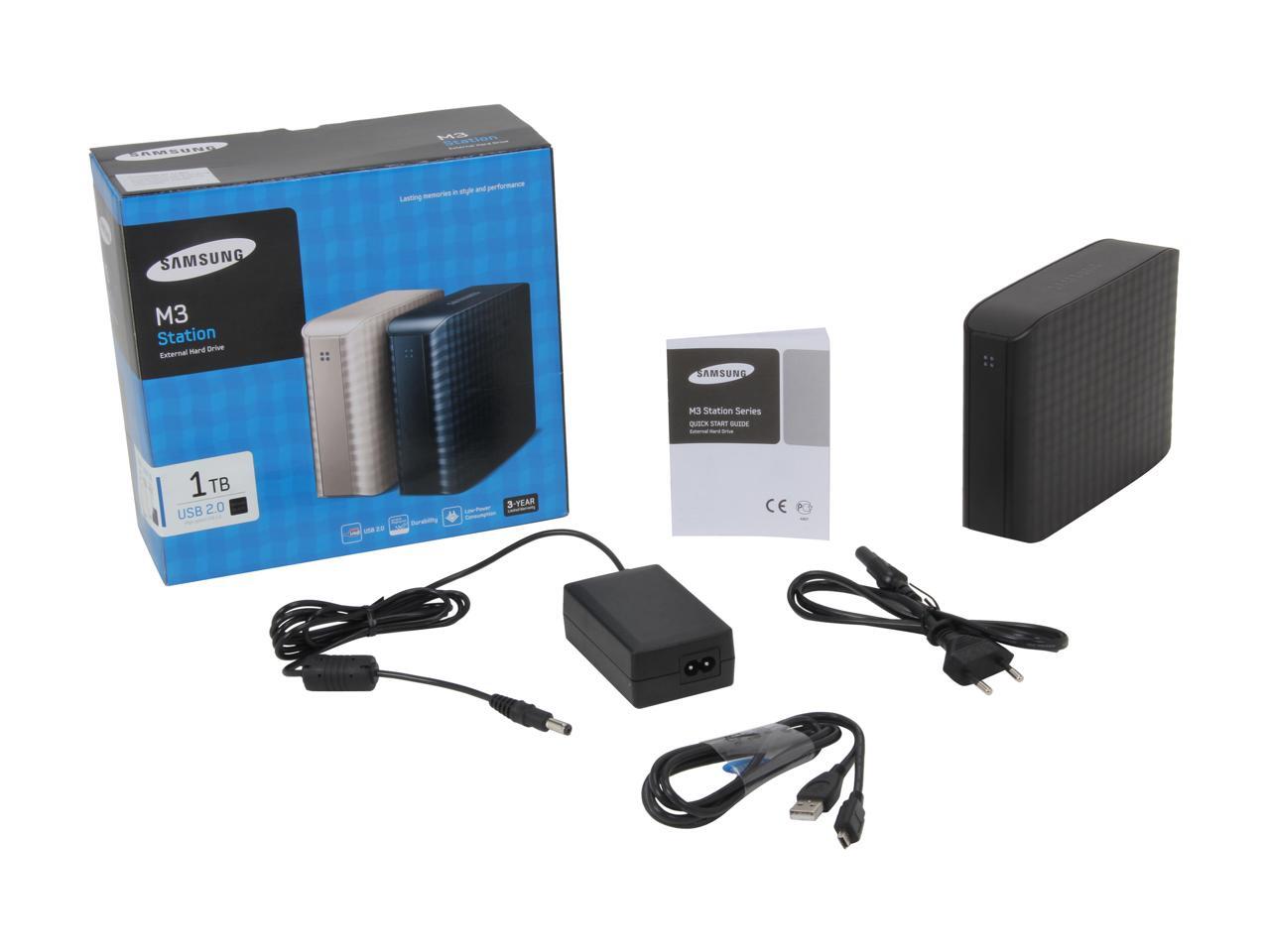 SAMSUNG M3 Station 1TB USB 2.0 External Hard Drive HX-D101UAB/A w/ European Power Cord - Free US ...
