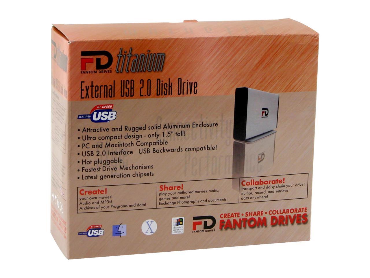 Fantom Drives Titanium 80GB USB 2.0 3.5" External Hard Drive - Newegg.com