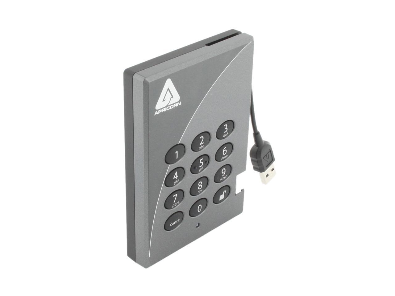 APRICORN 250GB Aegis Padlock Secure 128-bit AES Hardware Encrypted ...