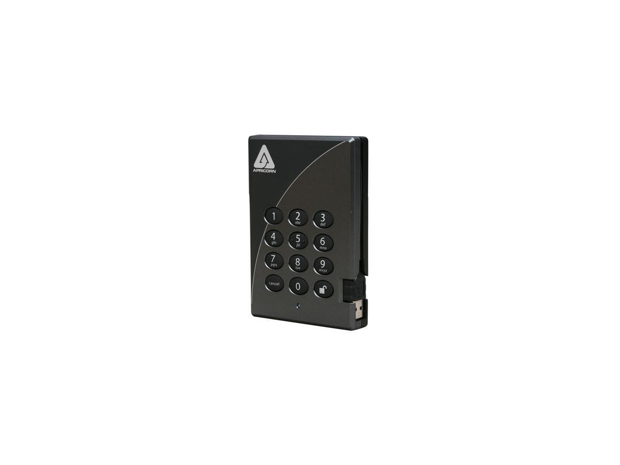 APRICORN 750GB Aegis Padlock Secure 128-bit AES Hardware Encrypted ...