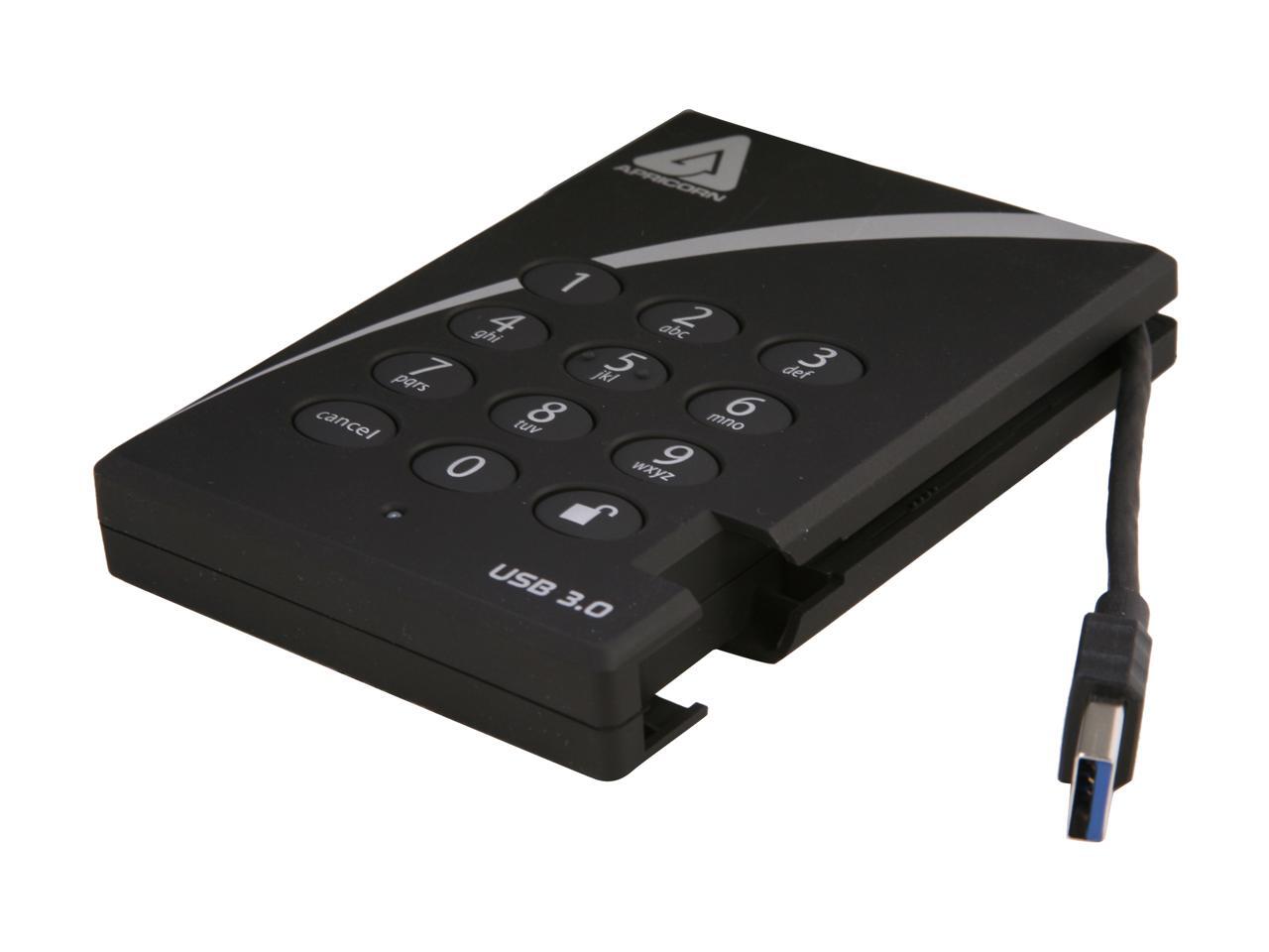 APRICORN 1TB Aegis Padlock External Hard Drive with 128-bit AES ...