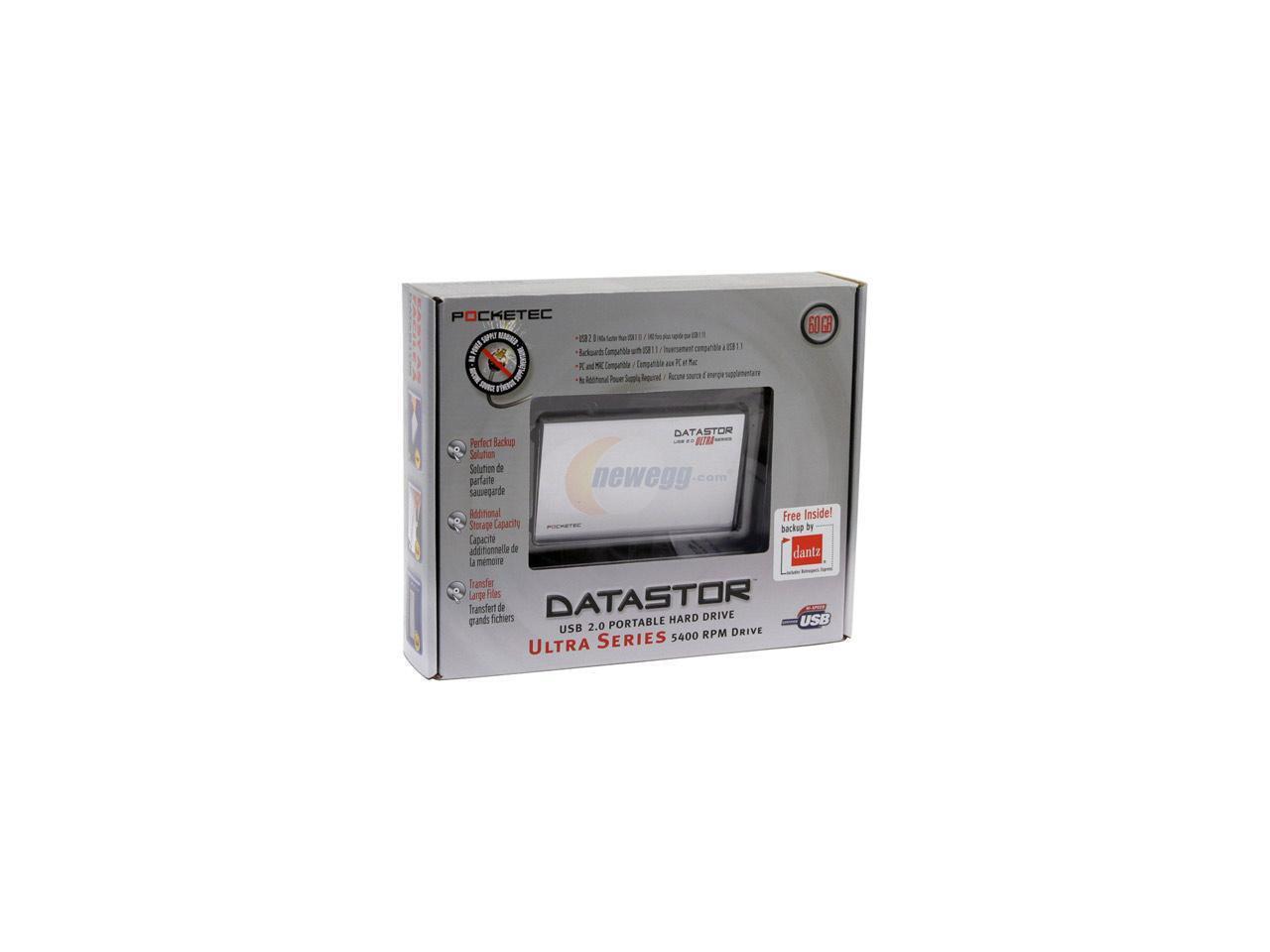 POCKETEC DataStor ULTRA 60GB USB 2.0 2.5" External Hard Drive - Newegg.com