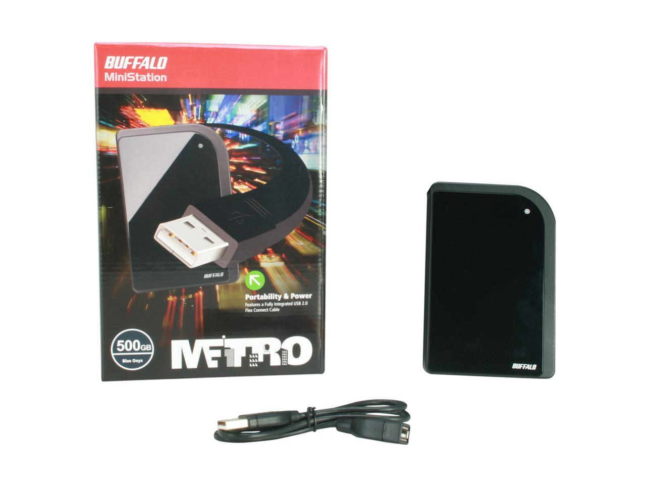 BUFFALO MiniStation Metro 500GB USB 2.0 2.5" Portable Hard Drive Black ...