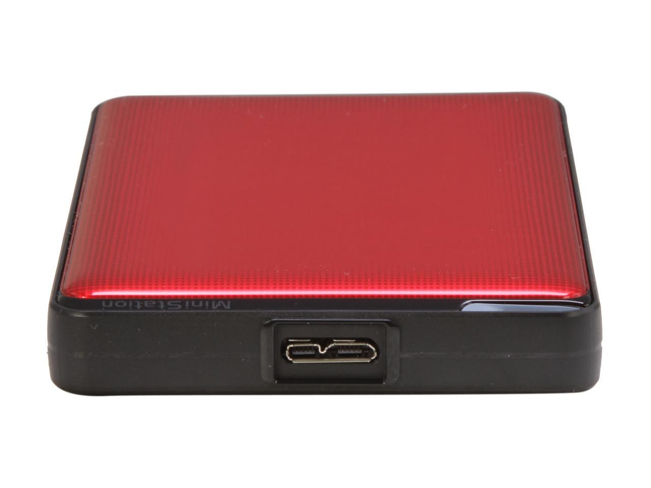 BUFFALO MiniStation Plus 500GB USB 3.0 2.5" Portable Hard Drive Red ...