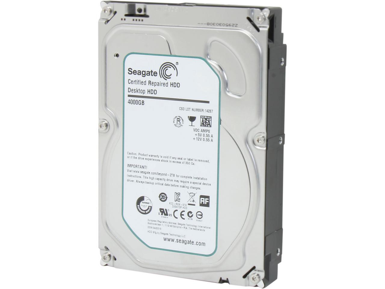 Refurbished: Seagate Desktop HDD.15 ST4000DM000 4TB 5900 RPM 64MB Cache ...