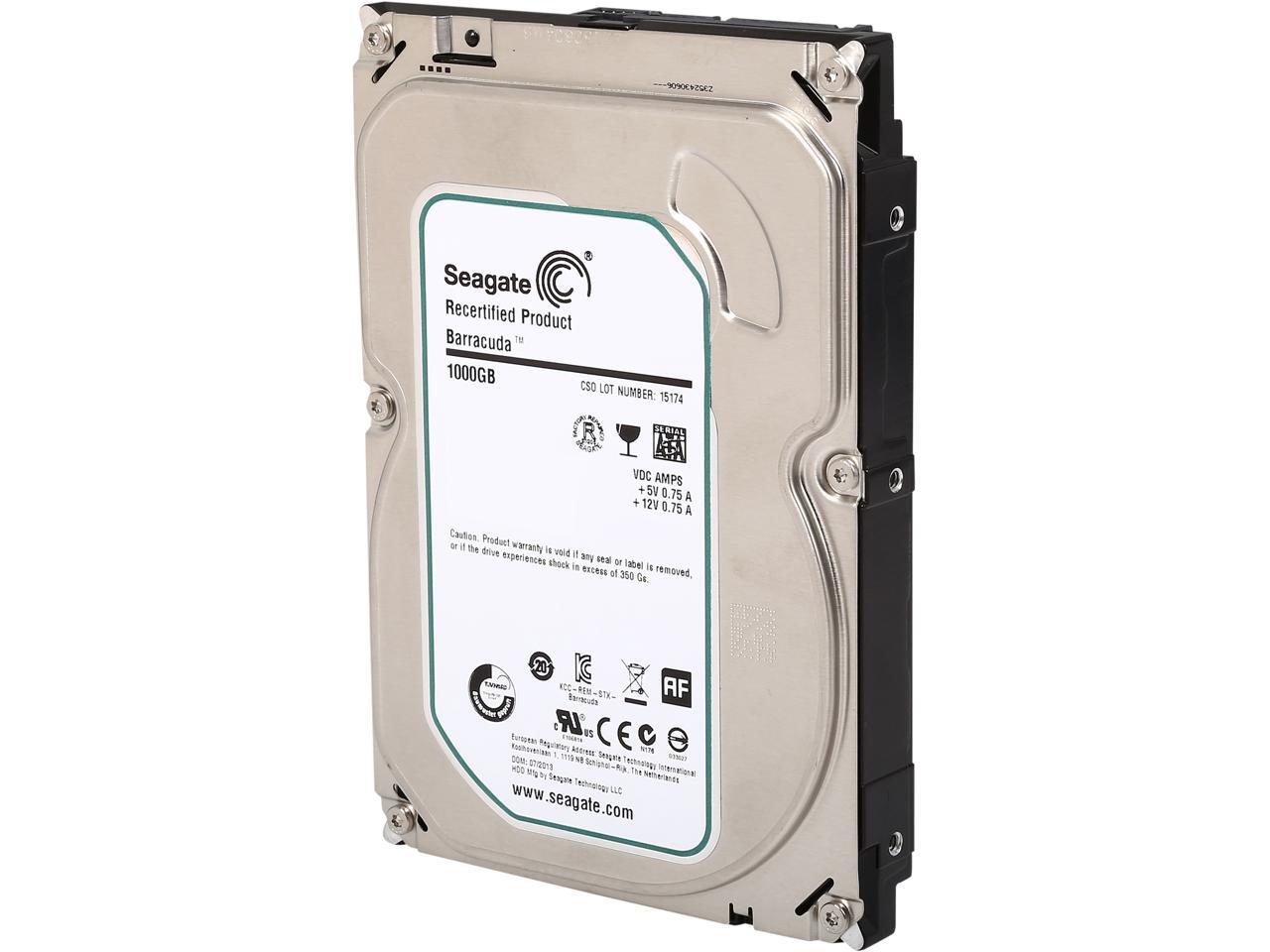 Refurbished: Seagate BarraCuda ST1000DM003 1TB 7200 RPM 64MB Cache SATA ...