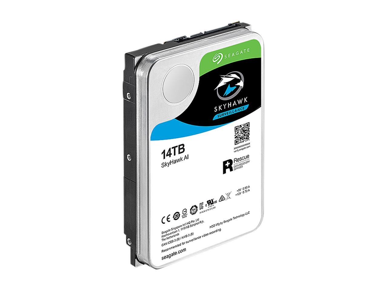 Seagate SkyHawk AI ST14000VE0008 14TB 7200 RPM 256MB Cache SATA 6.0Gb/s ...