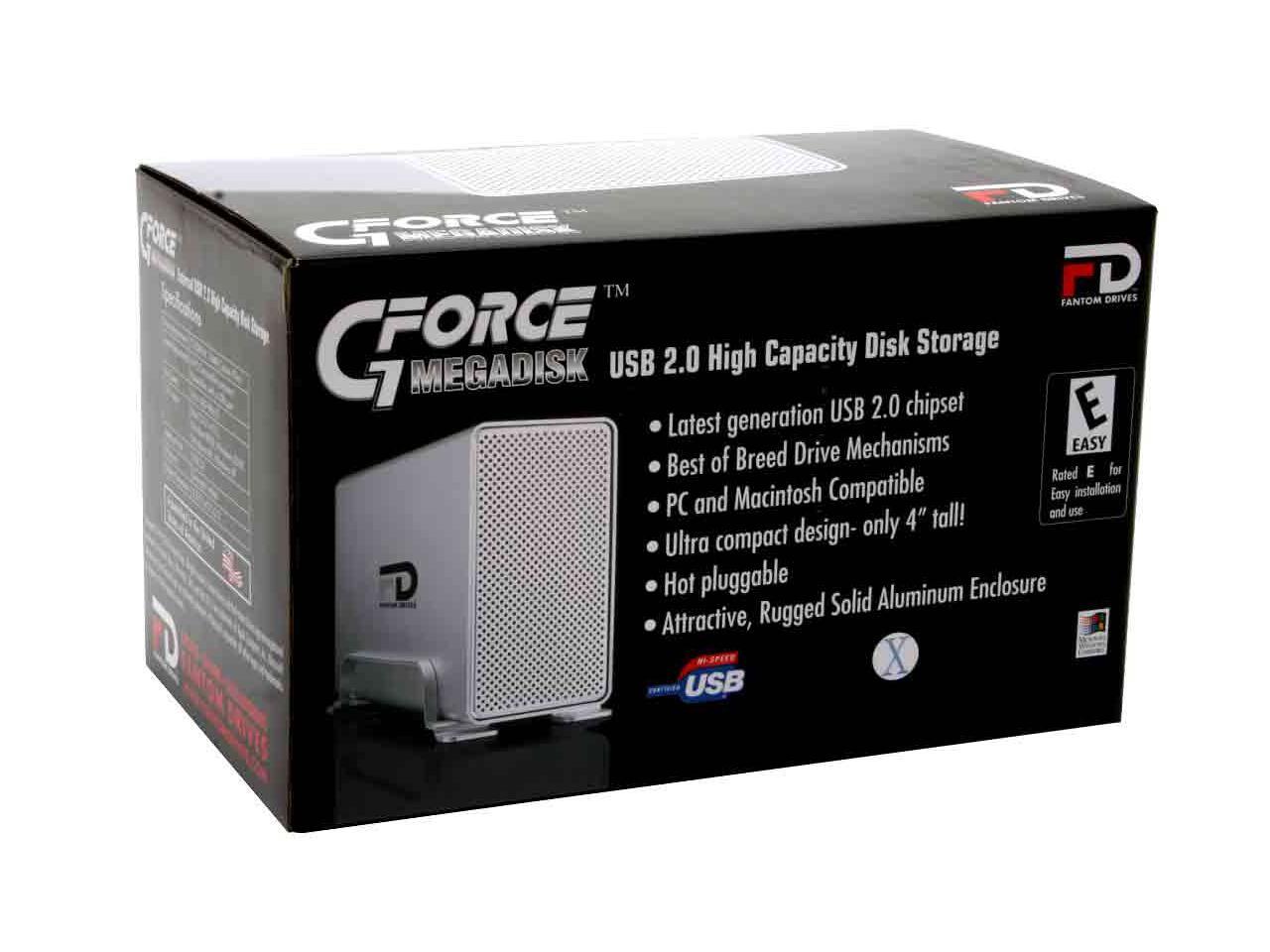 Fantom Drives G-Force MegaDisk 500GB USB 2.0 3.5" External Hard Drive ...