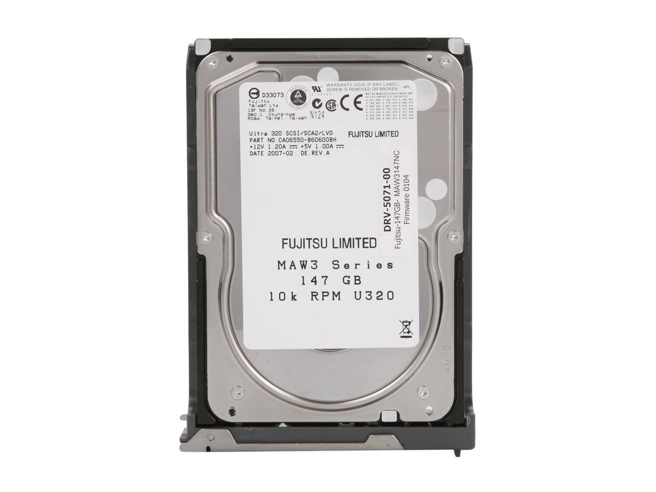 Refurbished: Fujitsu MAW3147NC 147GB 10000 RPM 8MB Cache SCSI Ultra320 80pin 3.5" Internal Hard ...