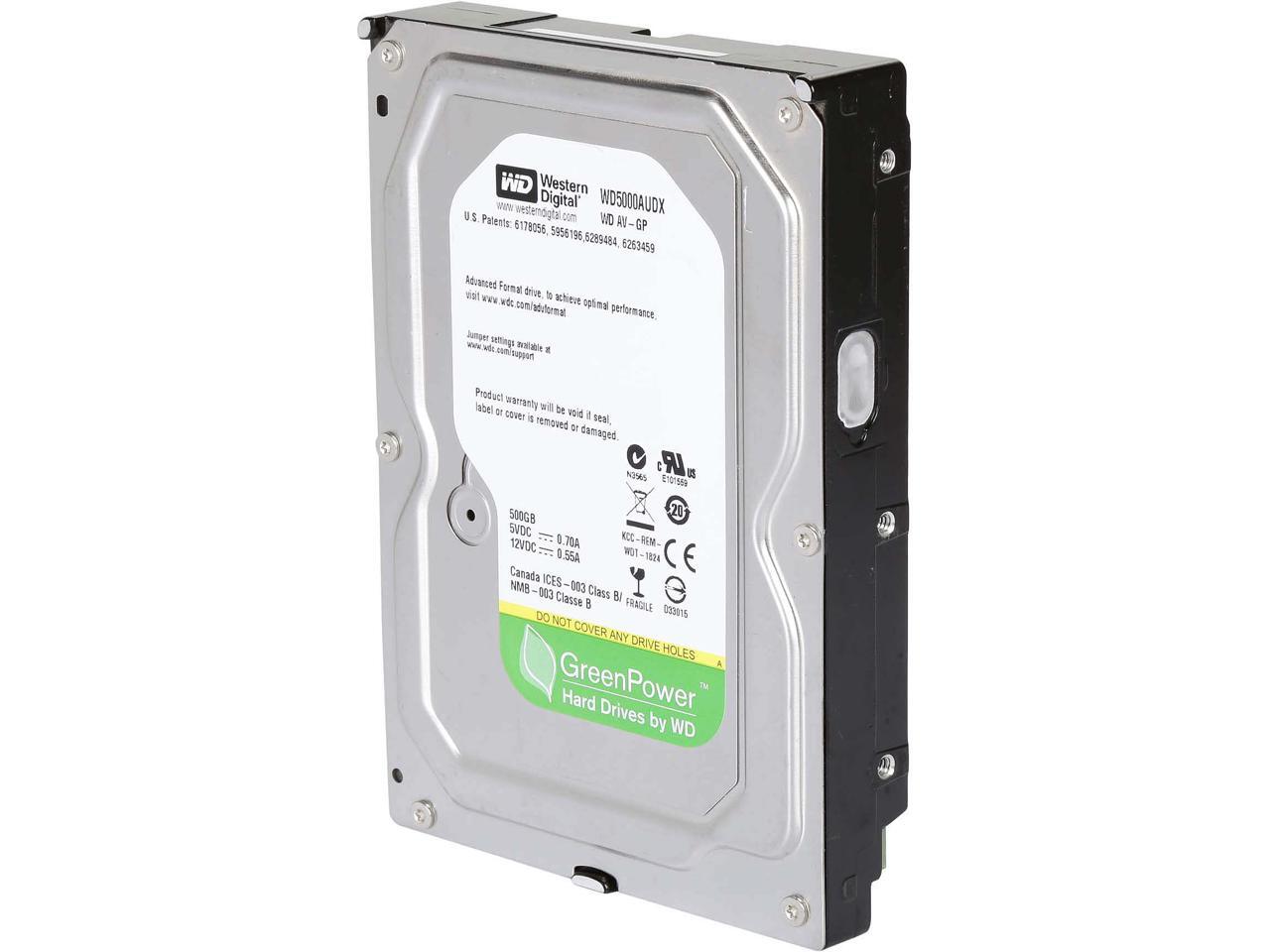 Refurbished: Western Digital AV-GP WD5000AUDX 500GB 5400 RPM 32MB Cache SATA 6.0Gb/s 3.5 ...