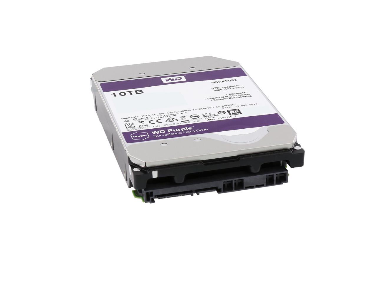 WD Purple 10TB Surveillance Hard Disk Drive - 5400 RPM Class SATA 6Gb/s ...
