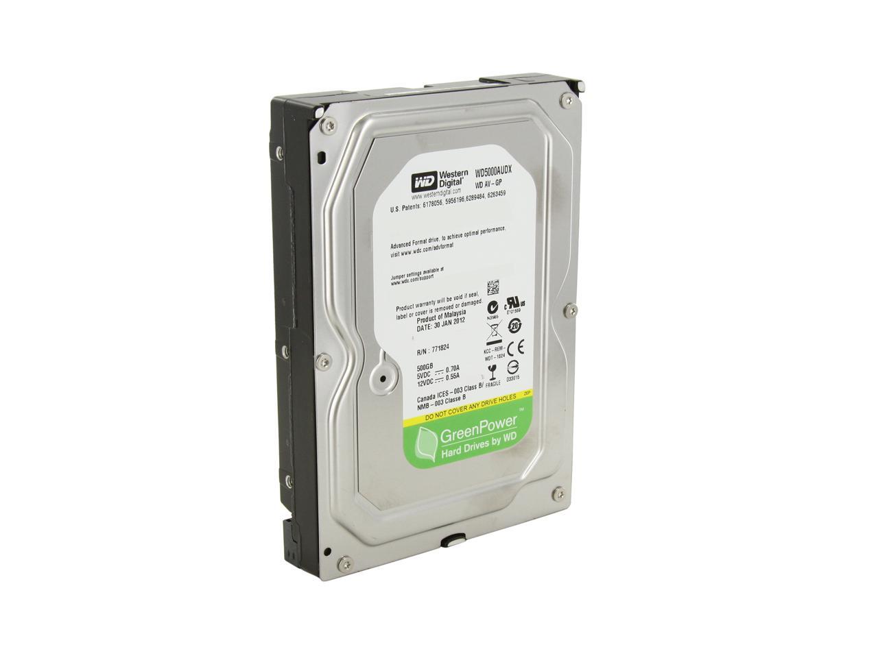 Western Digital AV-GP WD5000AUDX 500GB IntelliPower 32MB Cache SATA 6 ...