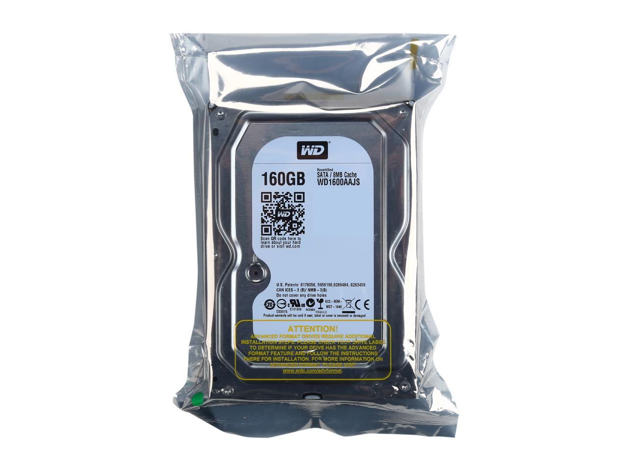 Refurbished: WD WD1600AAJS 160GB 7200 RPM SATA 3.0Gb/s 3.5" Internal ...