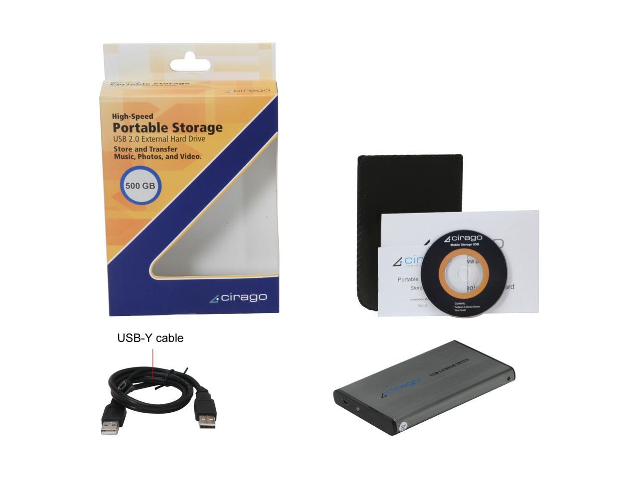 cirago 500GB Portable Hard Drive USB 2.0 Model CST1500 - Newegg.com