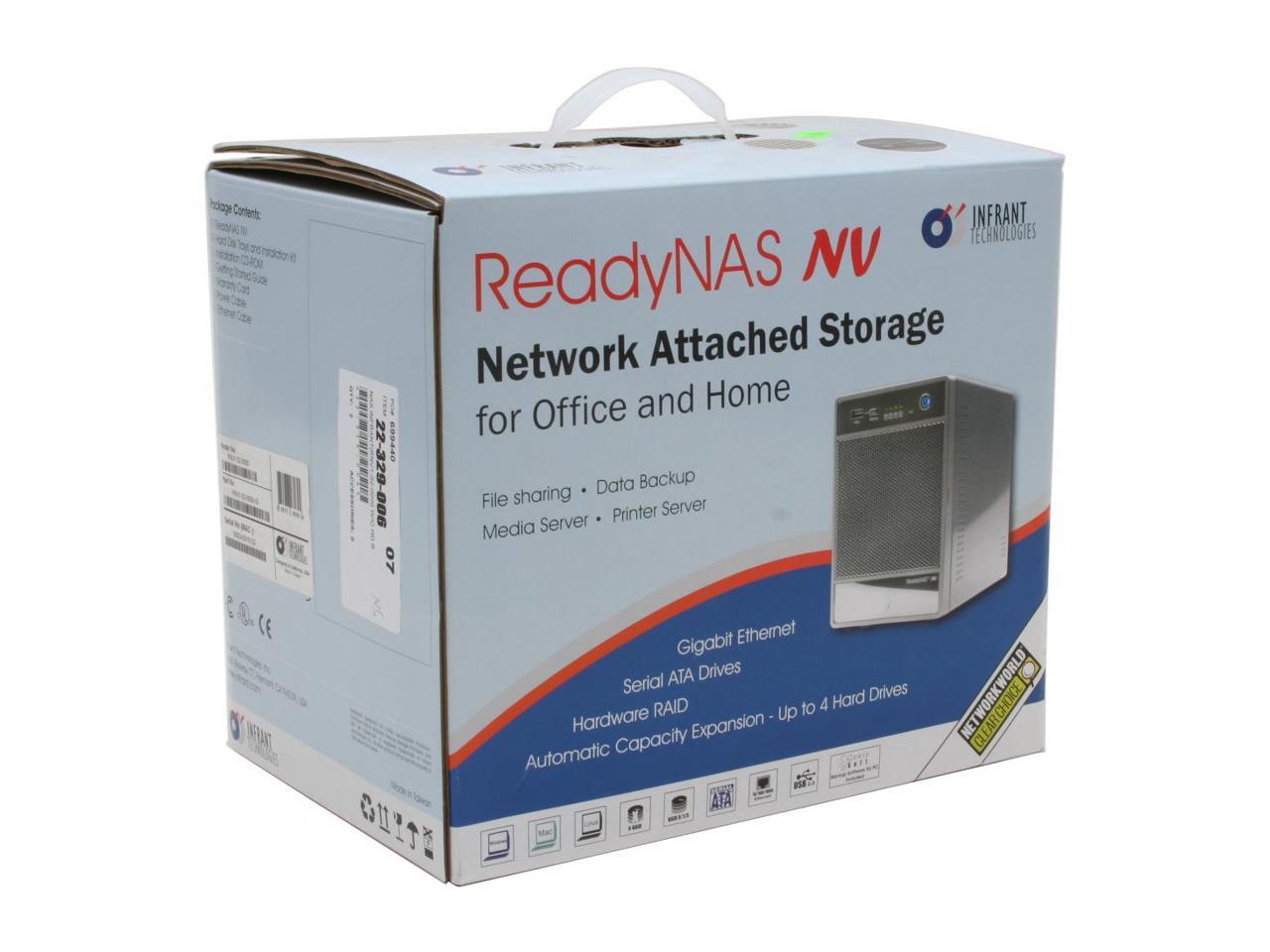 Infrant ReadyNAS NV RNV1-S2-0000, no pre-installed HDD with 4 empty ...