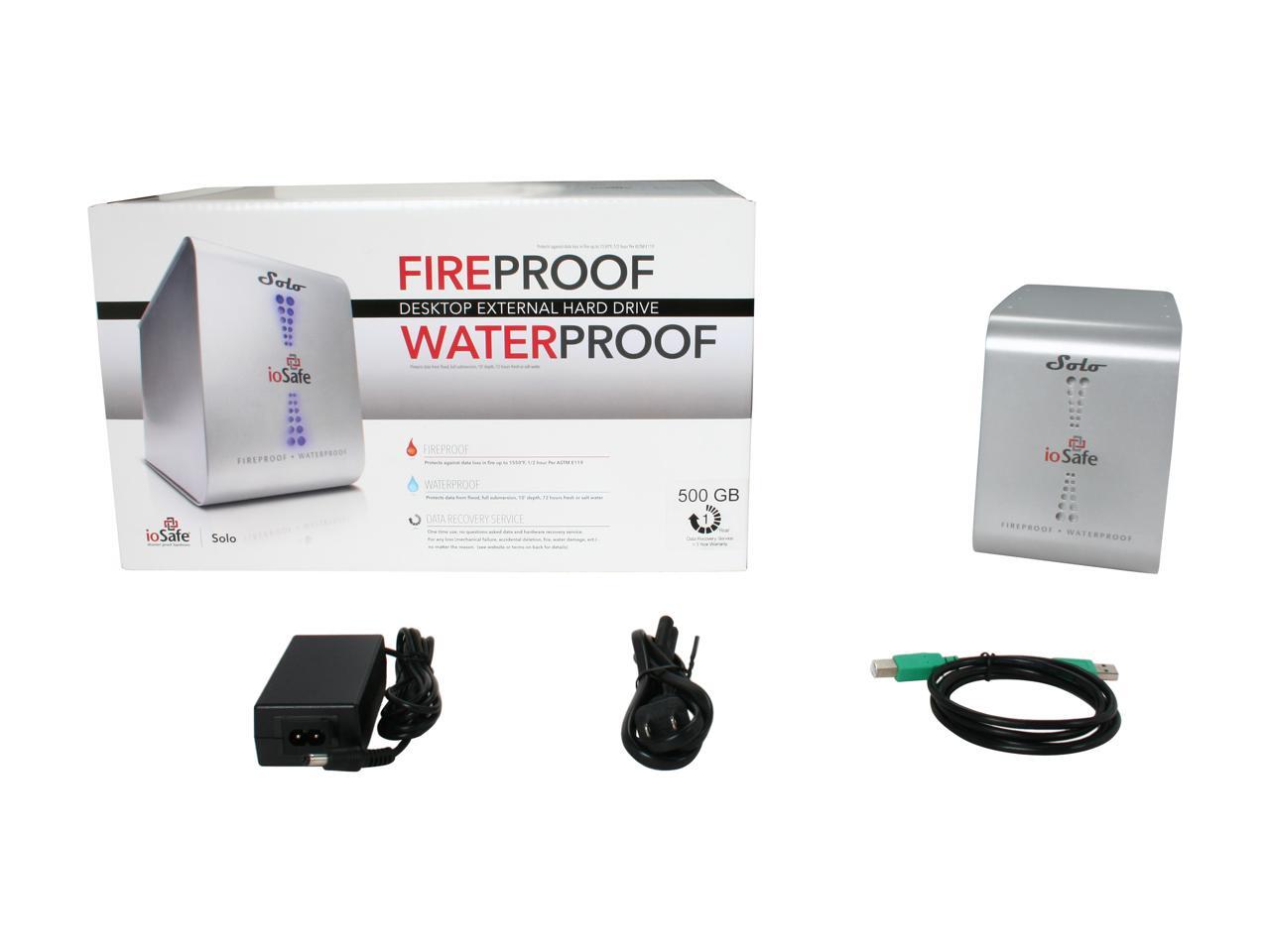 ioSafe Solo 500GB USB 2.0 3.5" Fireproof and Waterproof External Hard ...