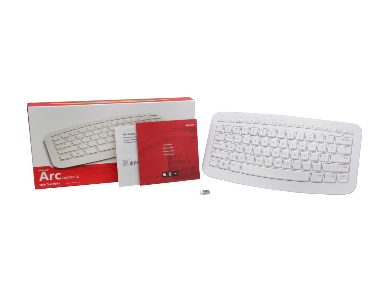 Microsoft Arc Keyboard White RF Wireless Keyboard - Newegg.com