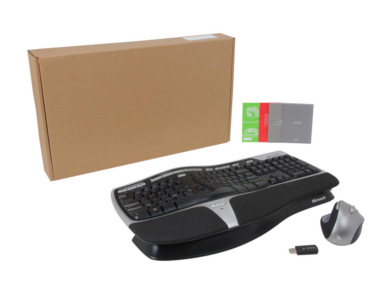 Microsoft Natural Desktop 7000 4TQ-00001 Black RF Wireless Keyboard and ...