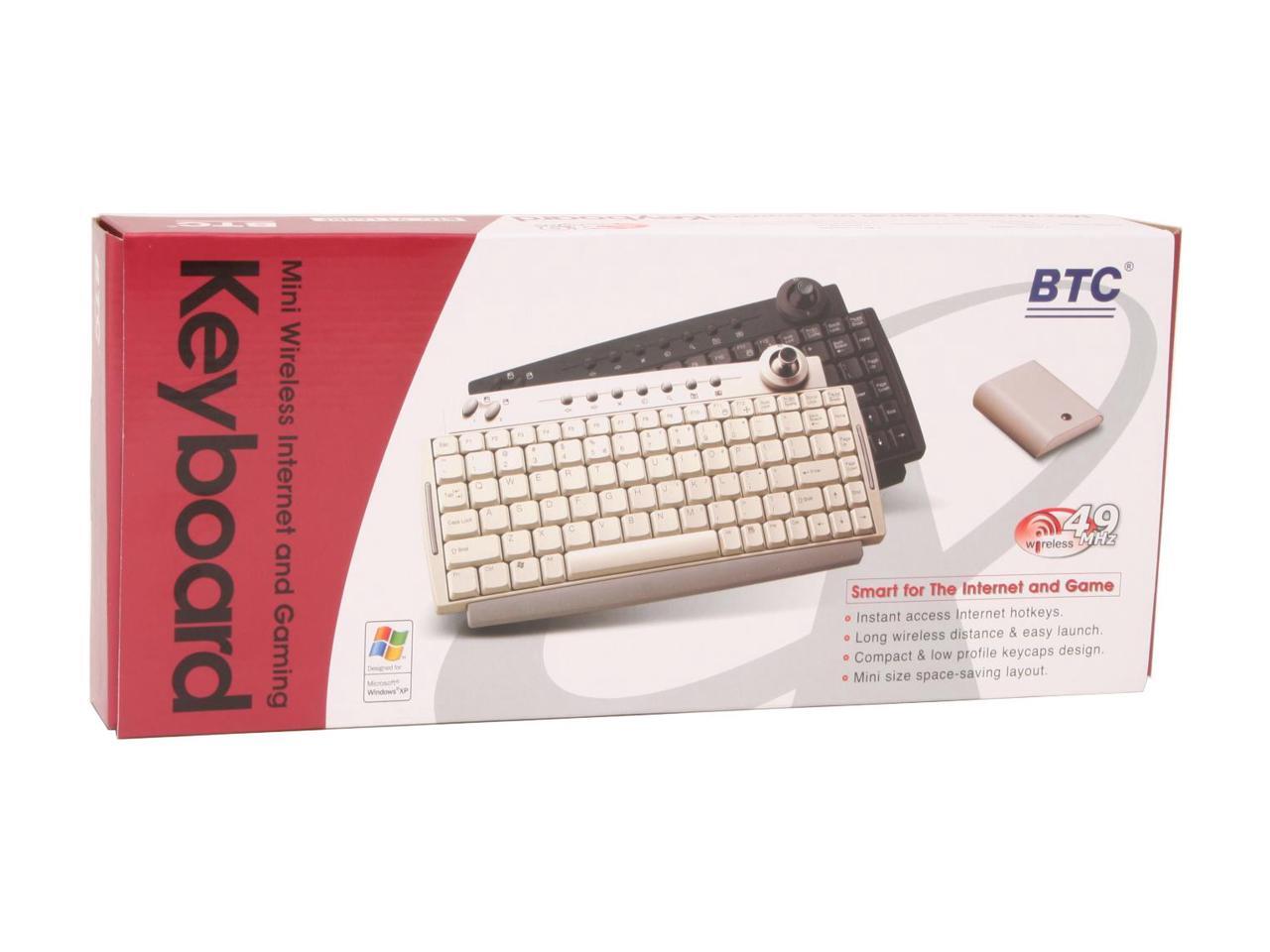 BTC 9116URF Gray RF Wireless Wireless Internet Keyboard With Dual Mode ...