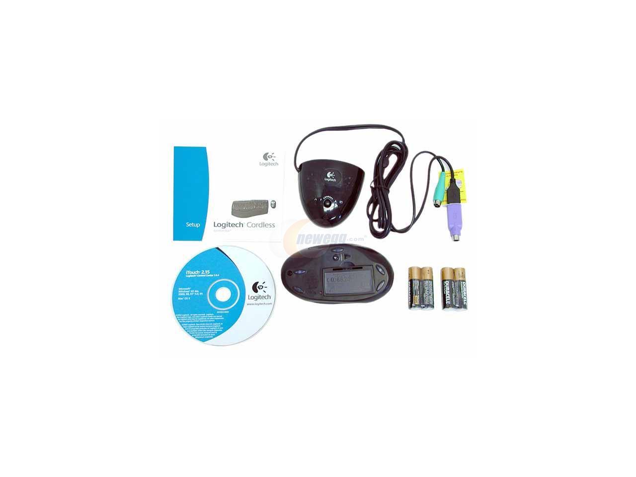 Logitech Cordless Comfort Duo 967230-0403 Black RF Wireless Keyboard ...