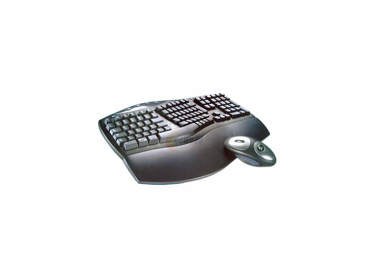 Logitech Cordless Comfort Duo 967230-0403 Black RF Wireless Keyboard ...