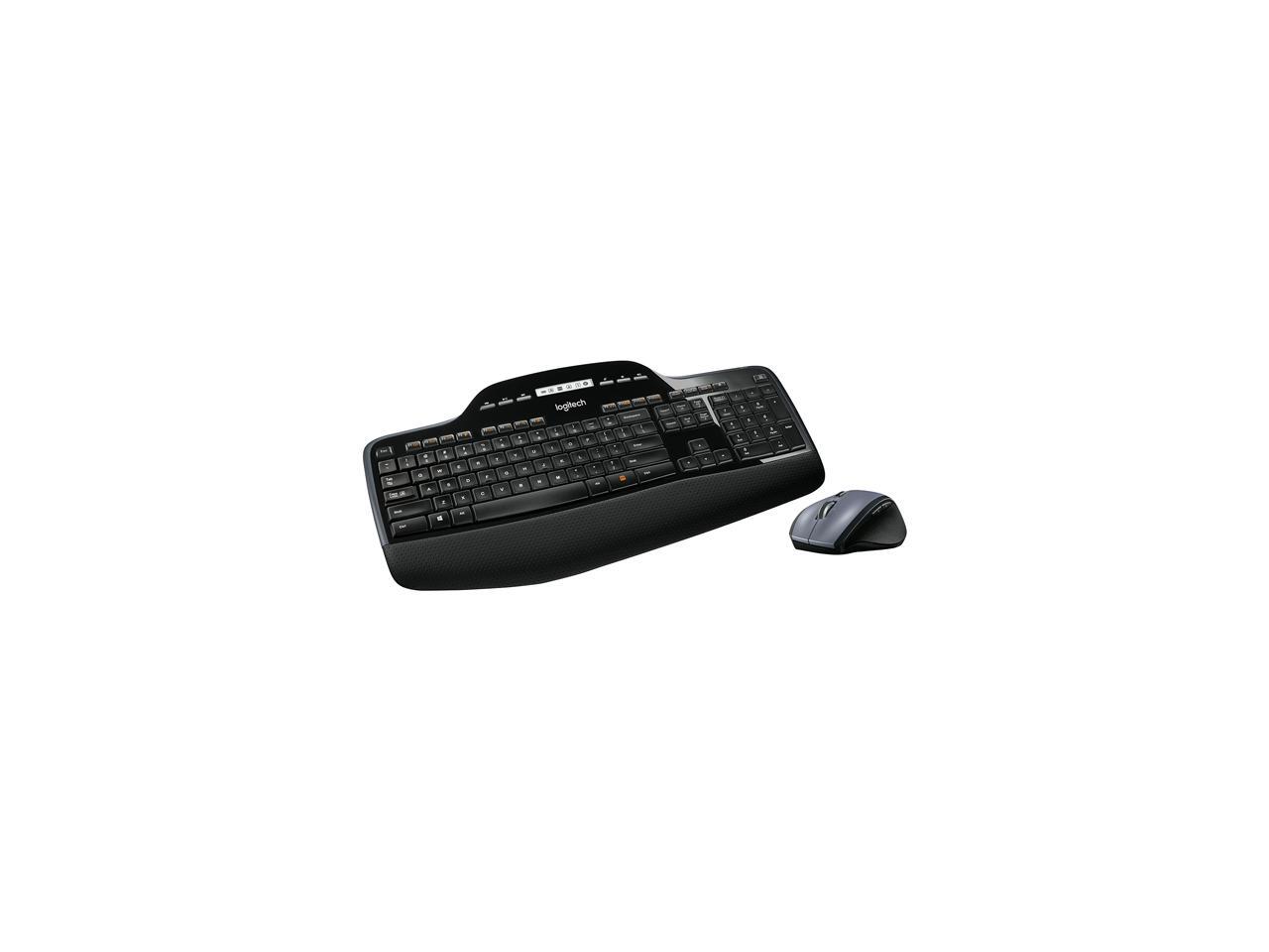 Logitech MK710 Black 7 Function Keys Wireless Ergonomic Keyboard ...