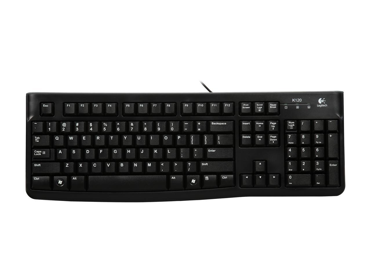 Refurbished: Logitech K120 920-002478 Black Wired Keyboard - Newegg.com