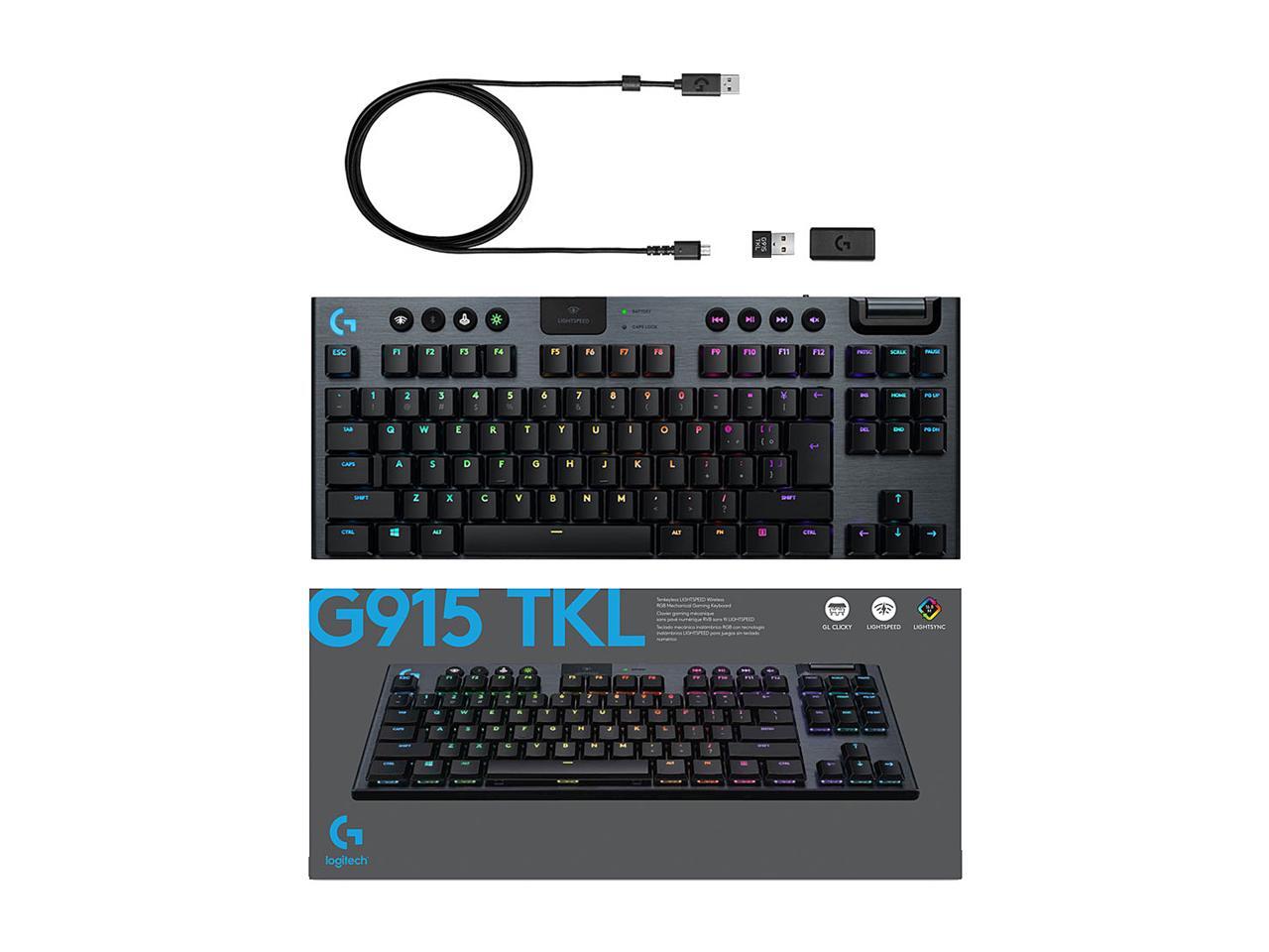 Logitech G915 TKL Tenkeyless Lightspeed Wireless RGB Mechanical Gaming ...