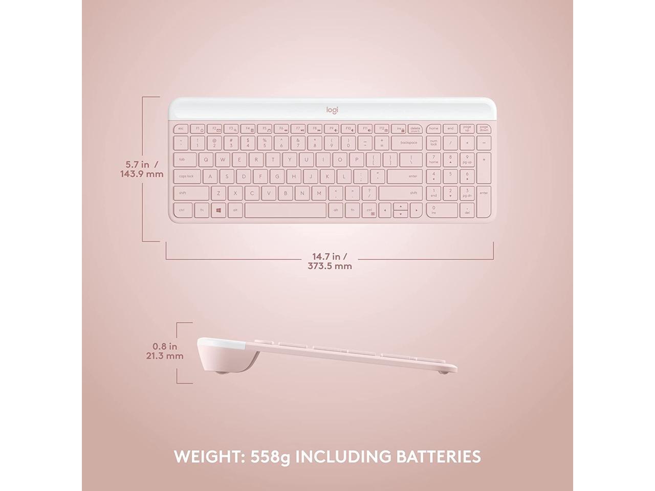 Logitech MK470 Slim MK470 Rose Wireless Keyboards and Mouse Combo ...
