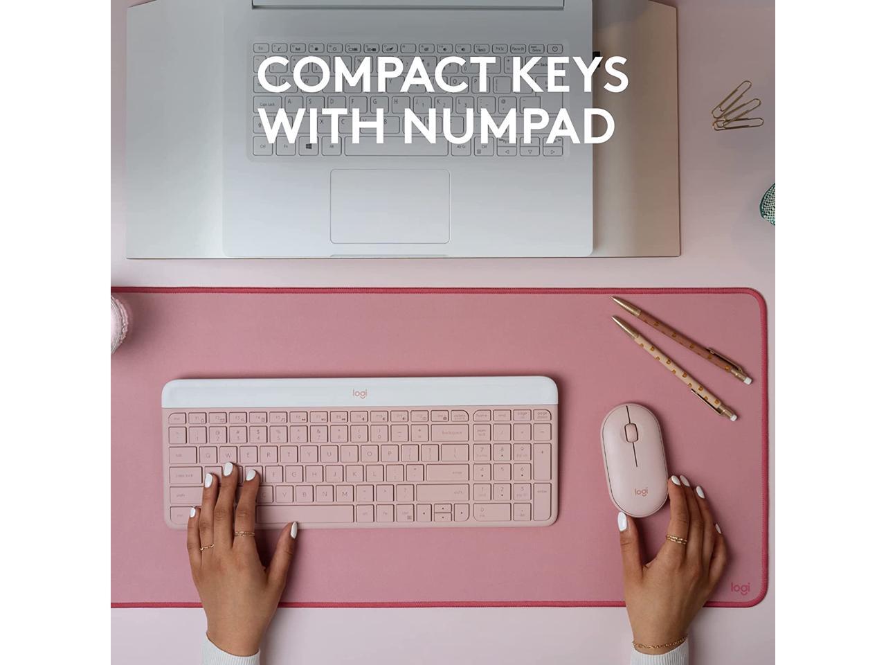 Logitech MK470 Slim MK470 Rose Wireless Keyboards and Mouse Combo ...