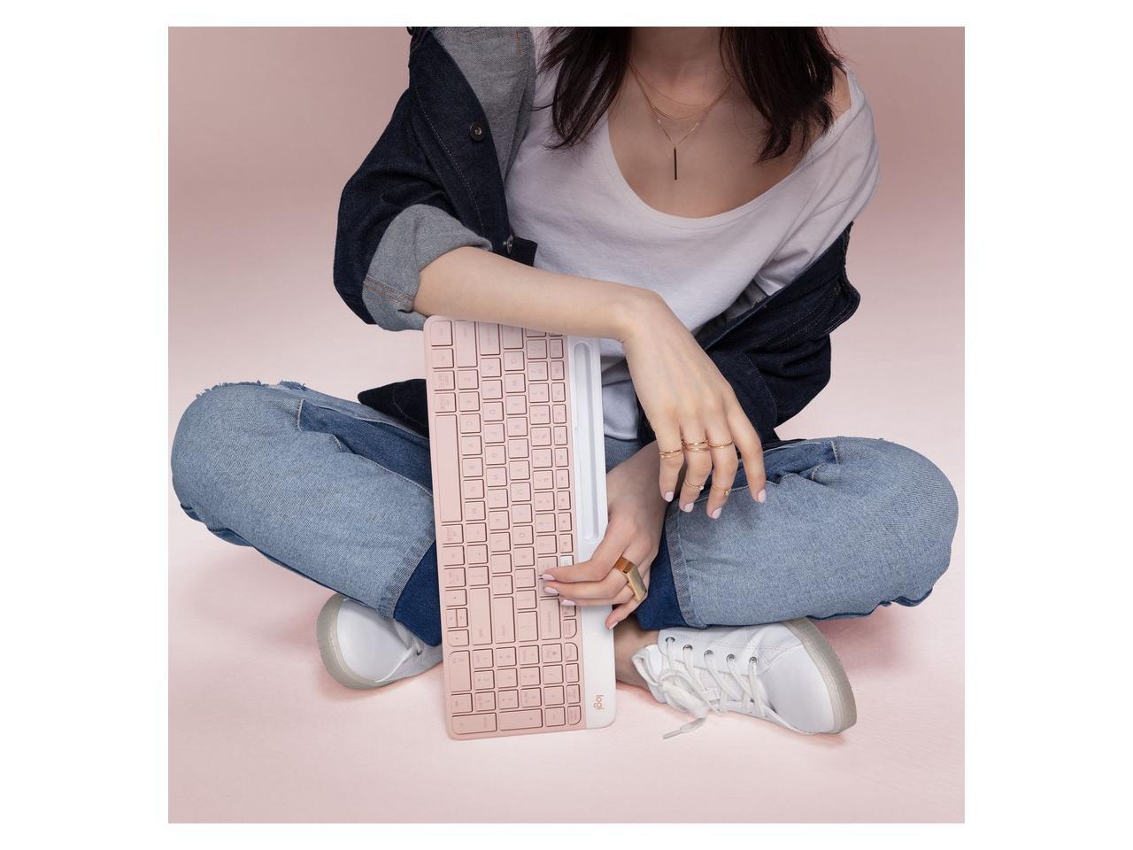 Logitech K585 Slim Multi-Device Wireless Keyboard - Rose - Newegg.com