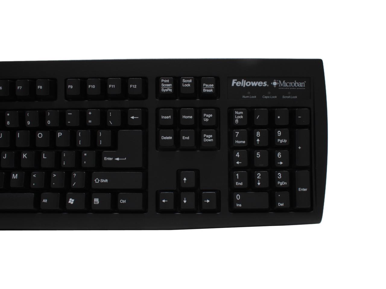 Fellowes 9892901 Black Wired Microban Basic Keyboard - Newegg.com