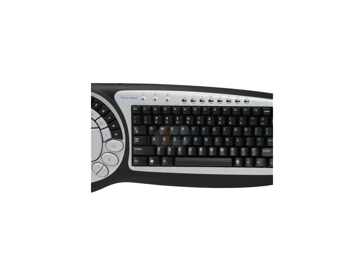 WOLF KING DK2588UH Black/White Wired Timberwolf Gaming Keyboard ...