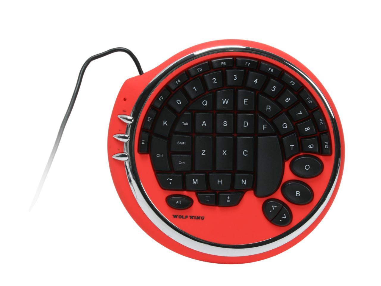 WOLF KING WARRIOR DK2388U Red/Black Wired Gaming Key Pad - Newegg.com